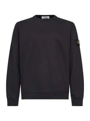 Stone Island Black Organic Stretch Cotton Crewneck Sweatshirt - Multicolor