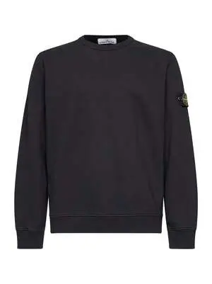 Stone Island Black Organic Stretch Cotton Crewneck Sweatshirt - Multicolor