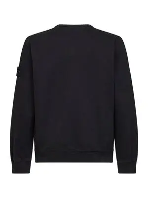 Stone Island Black Organic Stretch Cotton Crewneck Sweatshirt - Multicolor