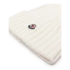 Moncler Virgin Wool Beanie - White