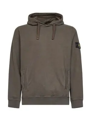 Stone Island Coal Grey Stretch Organic Cotton Hoodie - Multicolor