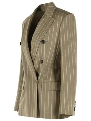 Max Mara Balta' Blazer In Viscose And Virgin Wool - Green