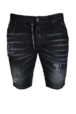 Dsquared2 Distressed Denim Shorts - Black