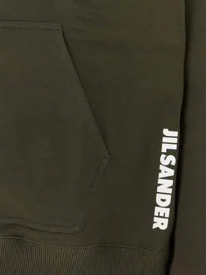 JIL SANDER Cotton Hooded Sweatshirt - Green
