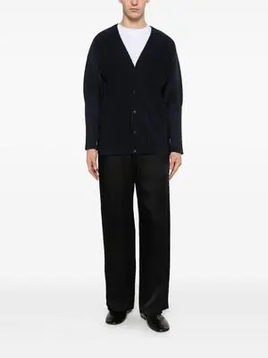 Issey Miyake Pleated V-neck Cardigan - Multicolor