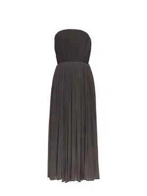 Magda Butrym Strapless Pleated Corset Dress - Brown