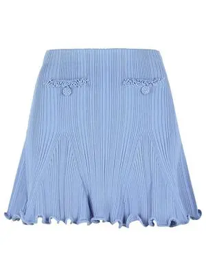 SELF-PORTRAIT Pearl' Skirt In Light Viscose Blend - Blue