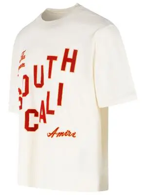 Amiri South Cali' Ivory Cotton T-shirt