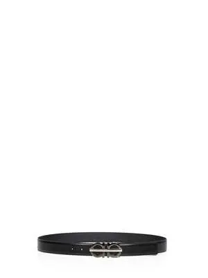 FERRAGAMO Black Gancini Reversible Belt - Multicolor