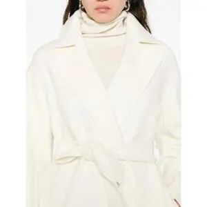 Max Mara Neutrals Coats Single Breasted Coats - Cream