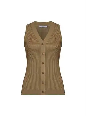 Max Mara Ribbed Knit Vest - Multicolor