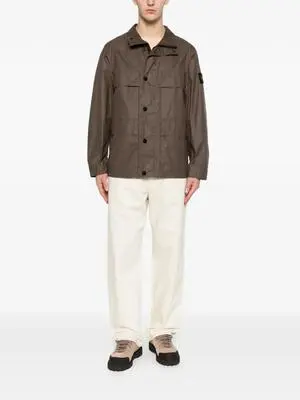 Stone Island Waxed Pigment Cotton Tela Field Jacket - Brown
