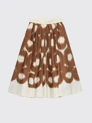 Prada Printed Cotton Skirt - Brown