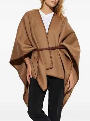 Max Mara Belted Poncho - Brown