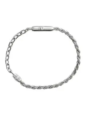 Bottega Veneta Sterling Silver Contrasting Chain Bracelet - Multicolor