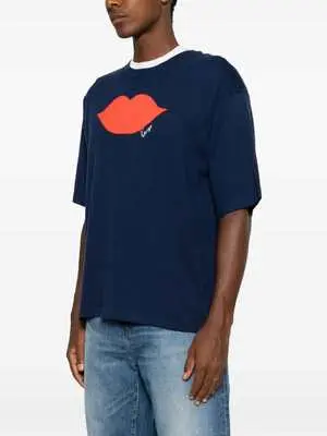 Kenzo Short-sleeved Sweater With Lip Intarsio