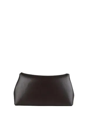 TOTEME Leather T-lock Clutch - Brown