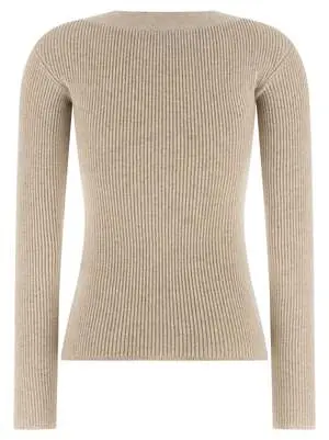 Max Mara Ribbed Wool And Cashmere Sweater - Cream