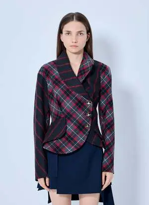 VIVIENNE WESTWOOD Stormy Plaid Wool Blend Blazer - Multicolor