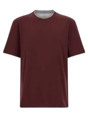 Brunello Cucinelli Double Layer T-shirt - Multicolor