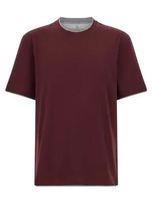 Brunello Cucinelli Double Layer T-shirt - Multicolor