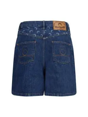 MARINE SERRE High-waisted Denim Shorts