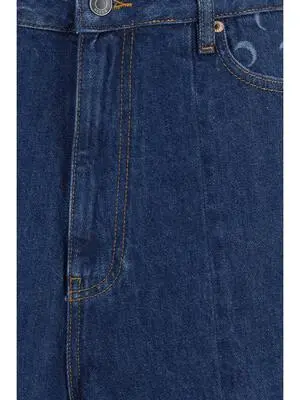 MARINE SERRE High-waisted Denim Shorts