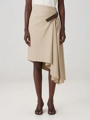 Loewe LOEWE Asymmetrical Midi Skirt Cream