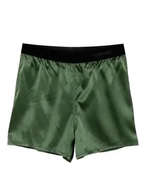TOM FORD Stretch Silk Satin Shorts - Green