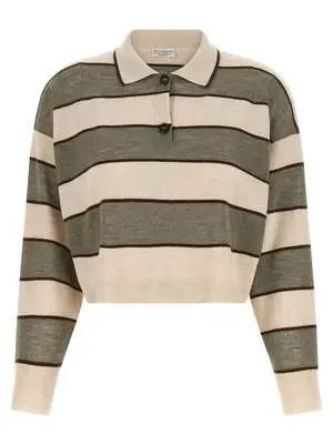 BRUNELLO CUCINELLI Brunello Cucinelli Women 'Sparkling Stripes' Polo Shirt