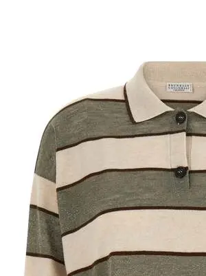 Brunello Cucinelli Sparkling Stripes' Polo Shirt