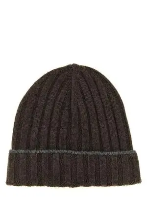 Brunello Cucinelli Cashmere Turn-up Beanie - Brown