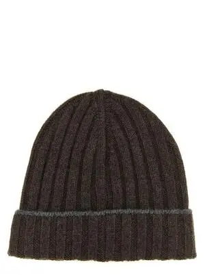 Brunello Cucinelli Cashmere Turn-up Beanie - Brown