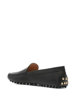 TOD'S Metal Detailing Leather Gommino Loafers - Black