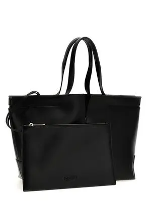 TOD'S Di Bag Folio Leather Shopper - Black