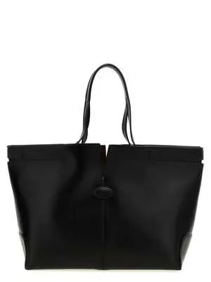 TOD'S Di Bag Folio Leather Shopper - Black