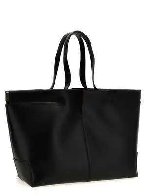 TOD'S Di Bag Folio Leather Shopper - Black