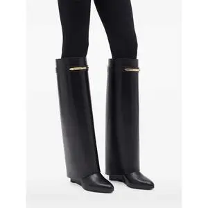 Givenchy Knee-high Wedge Heel Shoes - Black