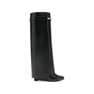 Givenchy Knee-high Wedge Heel Shoes - Black