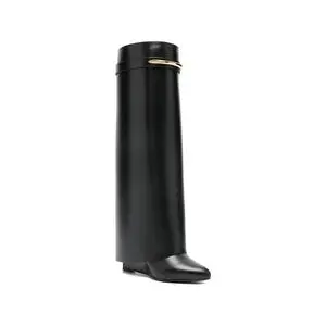 Givenchy Knee-high Wedge Heel Shoes - Black