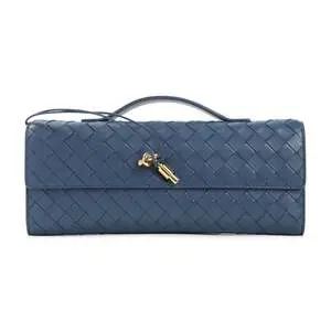 Bottega Veneta BOTTEGA VENETA Andiamo Long Intreccio Clutch Blue