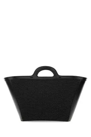 Marni Leather And Raffia Tropicalia Summer Handbag - Black
