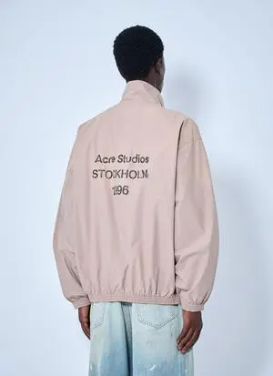 Acne Studios Logo Printed Zip-up Jacket - Cream