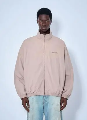 Acne Studios Logo Printed Zip-up Jacket - Cream