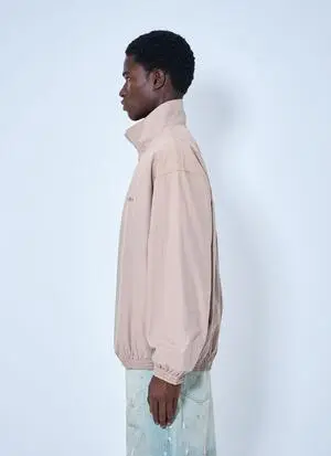 Acne Studios Logo Printed Zip-up Jacket - Cream