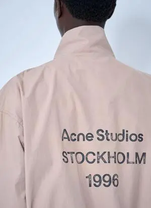 Acne Studios Logo Printed Zip-up Jacket - Cream