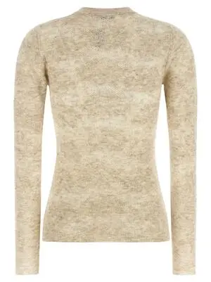 Brunello Cucinelli Flower Lace Silk And Alpaca Blend Sweater - Cream