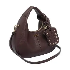 GANNI Mini Logo Hobo Bag - Brown