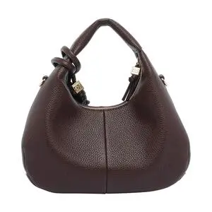 GANNI Mini Logo Hobo Bag - Brown