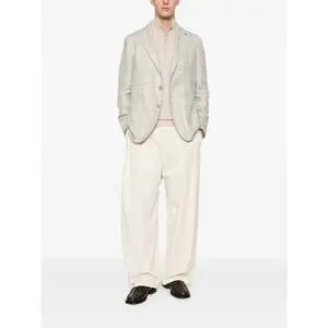 Tagliatore Check Pattern Silk And Virgin Wool Blazer